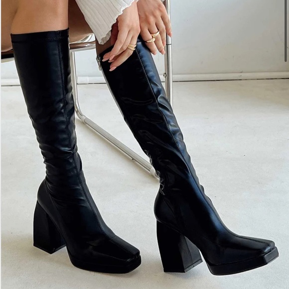 Princess Polly | Shoes | Zayas Knee High Boots Black Princess Polly ...